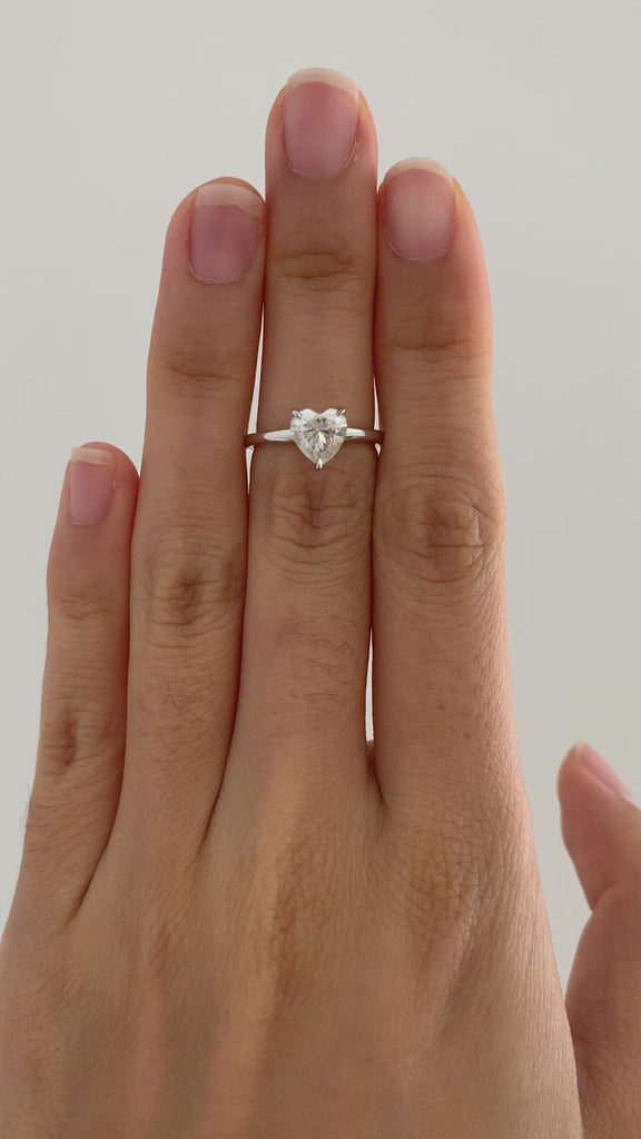 The Heart Solitaire Moissanite Engagement Ring | Gema&Co
